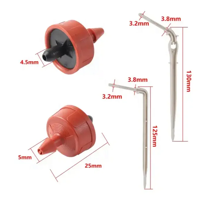 Garden Automatic Micro Drip Irrigation Tools White Dripper Emitters 4 ...