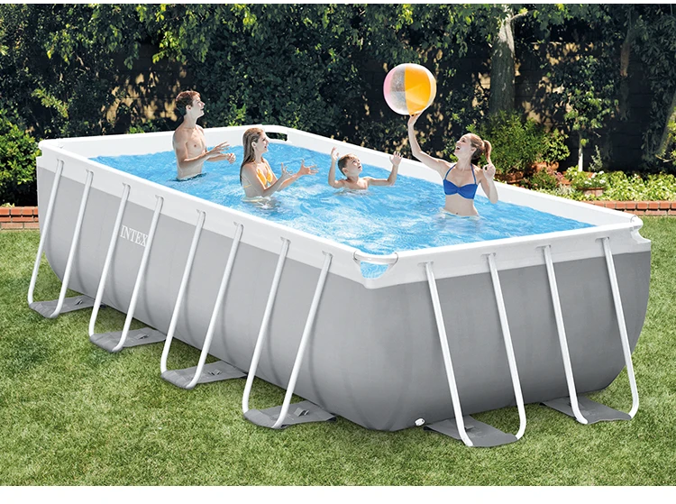 INTEX 26792 Rectangular Steel Frame Pool - Perfect for Backyard
