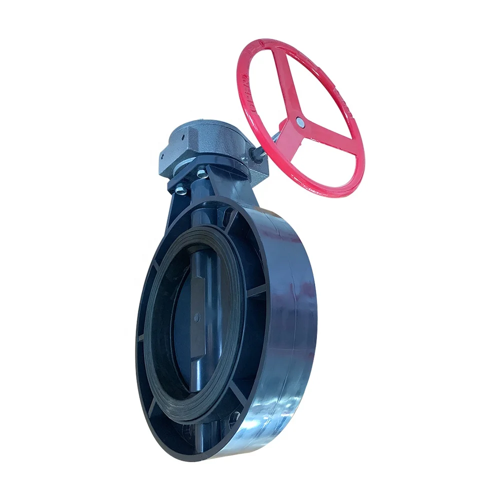 1/2''-4'' Pvc Single Flange Price Butterfly Valve With Red Stainless ...