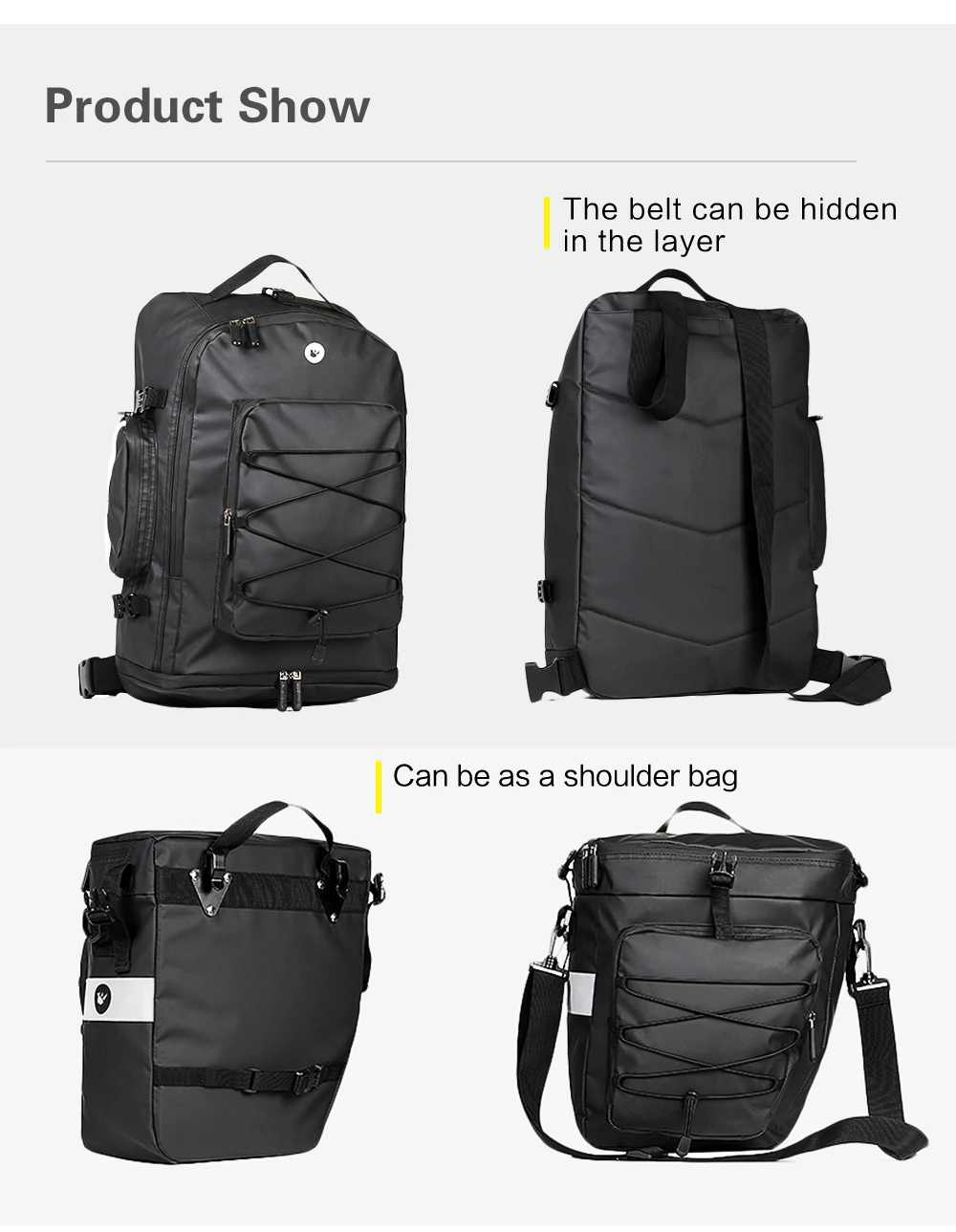 Rhinowalk 75l Waterproof Motorcycle Pannier & Travel Bag - Oem