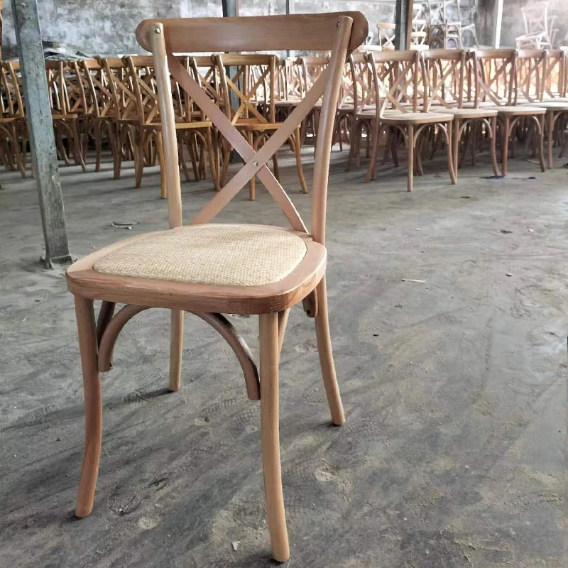 Modern Outdoor Wooden Stackable Cross Back Event Chair for Hotels ...