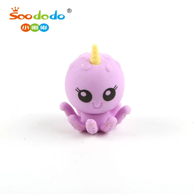 3d Sea Animal Mermaid Unicorn Octopus Shaped Pencil Rubber Cartoon ...