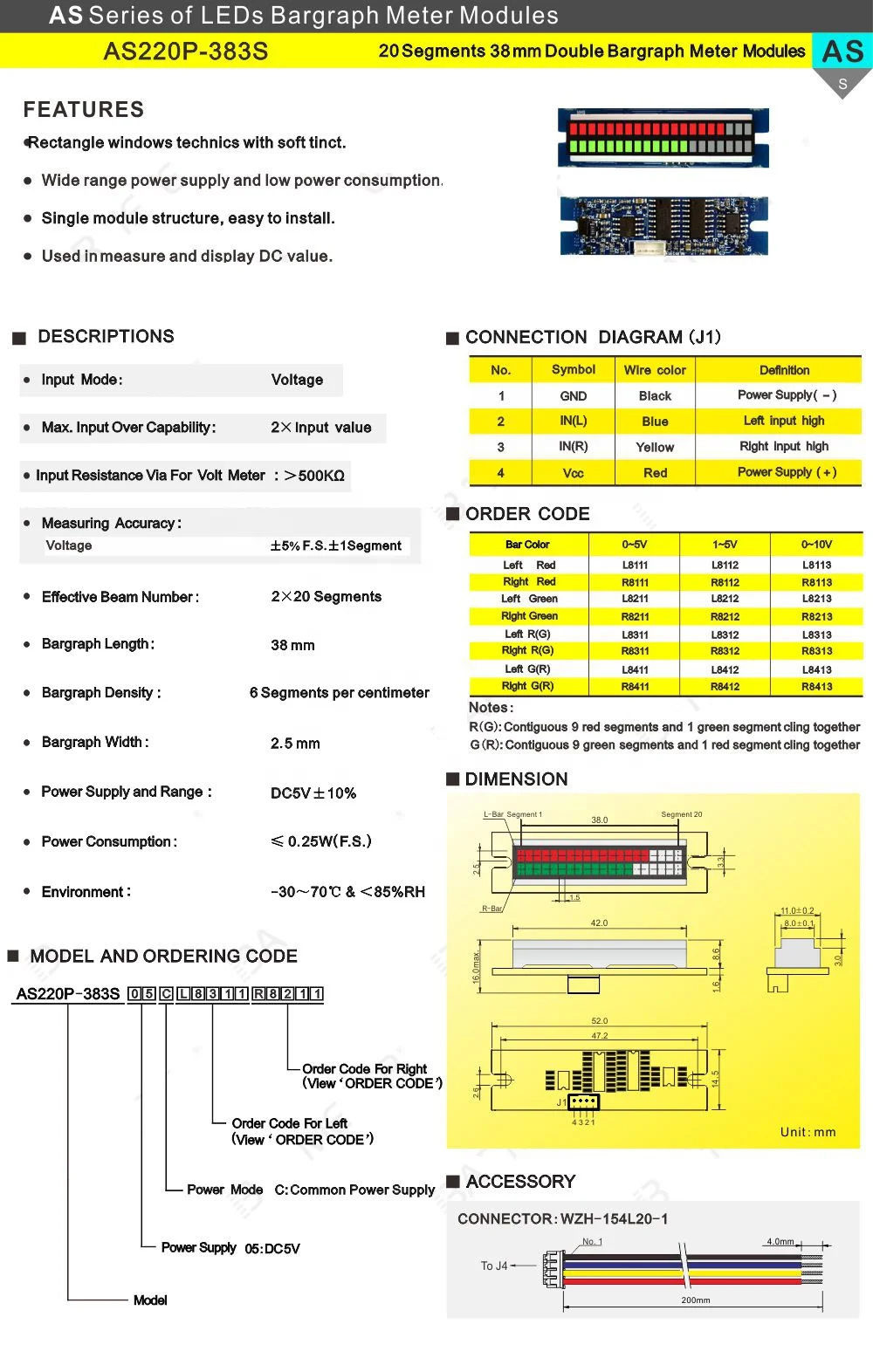 Taidacent LED Bar Graph Meter - Precision Double Beam Indicator