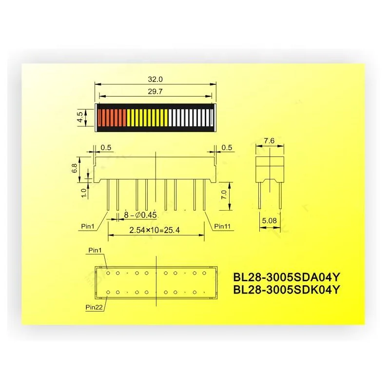 Taidacent BL28-3005SD LED Bar Graph Meter - 28 Segment Display