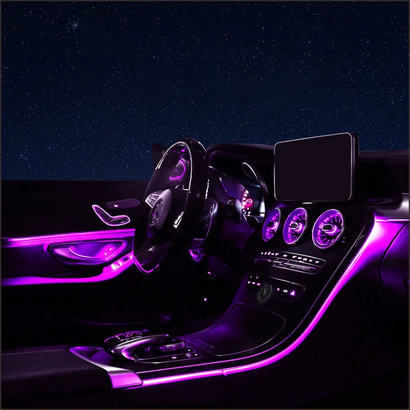 12 Colors Ambient Light Ambient LED Car Interior for Mercedes Benz E ...
