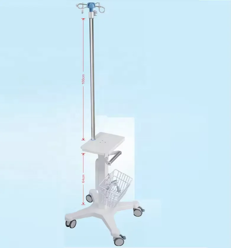 Medical 4-castor Cart IV Pole Nursing Trolley Mobile Hospital Multi ...