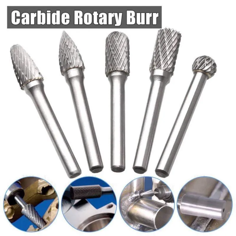 Rotary Point Burr Set Die Grinder Bit with 10mm Shank Tungsten Carbide ...