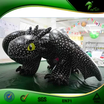 Hongyi Inflatable Toothless Suit Double Pvc Layers Black Dragon ...