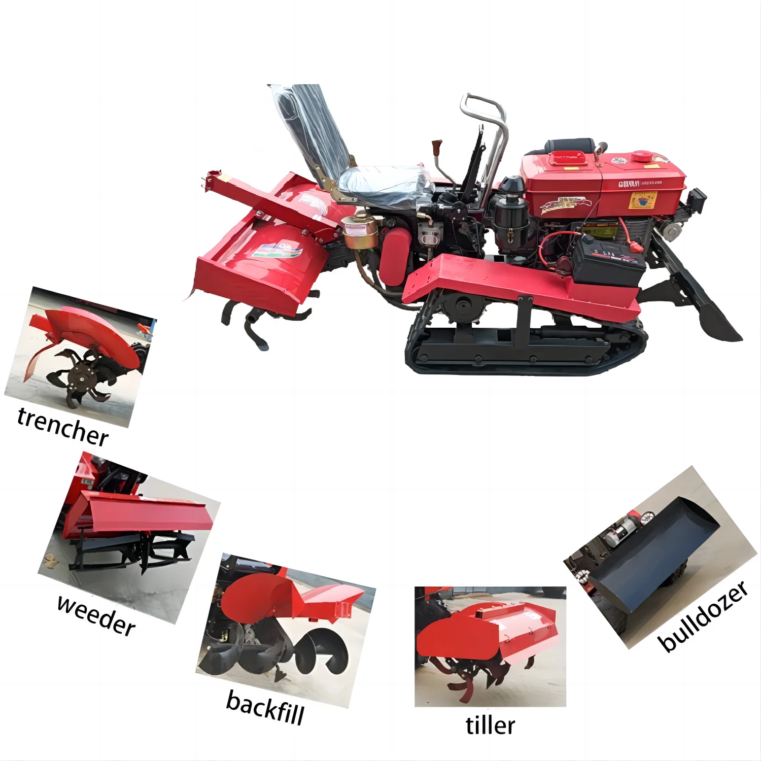 Ride on Rotary Tiller Garden Mini Tractor Agriculture Equipment With ...