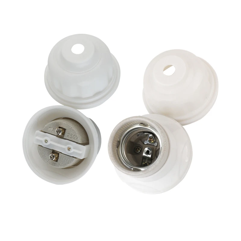 Round White E27 Bulb Holder Lamp Socket Ceramic Lamp Bulb Socket Lamp ...
