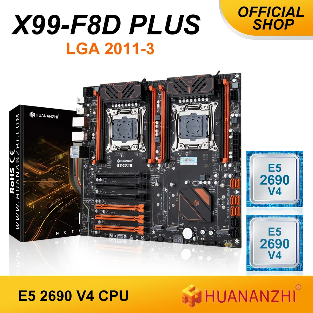 HUANANZHI X99 F8D PLUS DDR4 Dual CPU Motherboard Kit Supports Intel ...