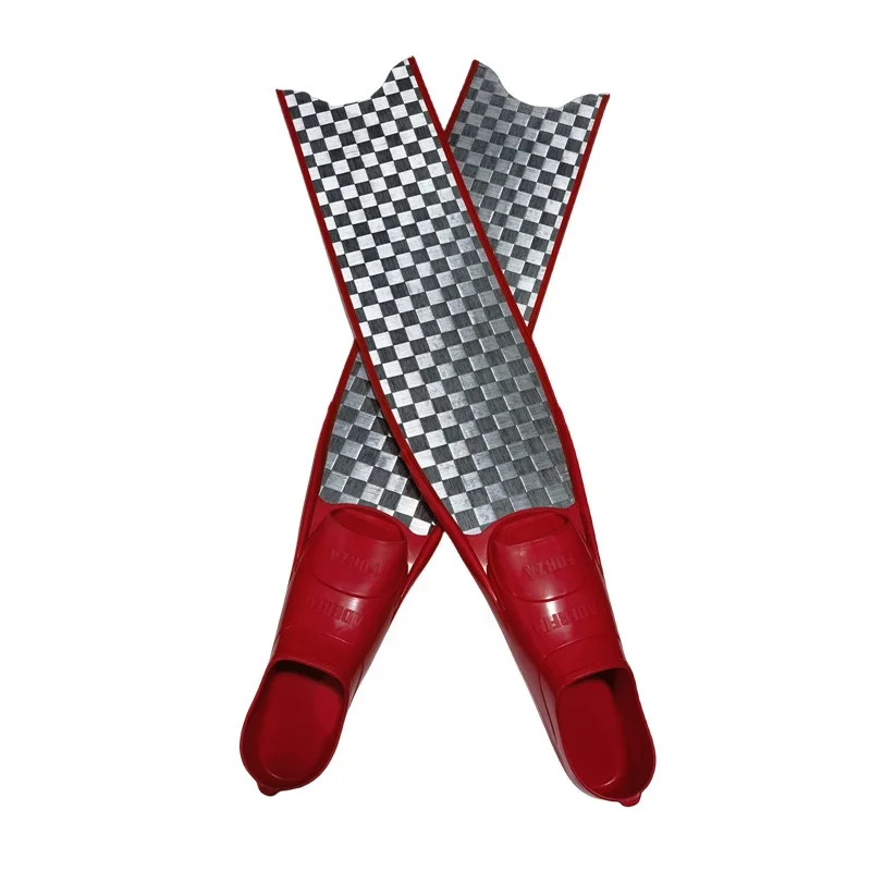 Free Diving Fins Diving Long Fins Red Foot Pocket Pure Carbon Silver ...