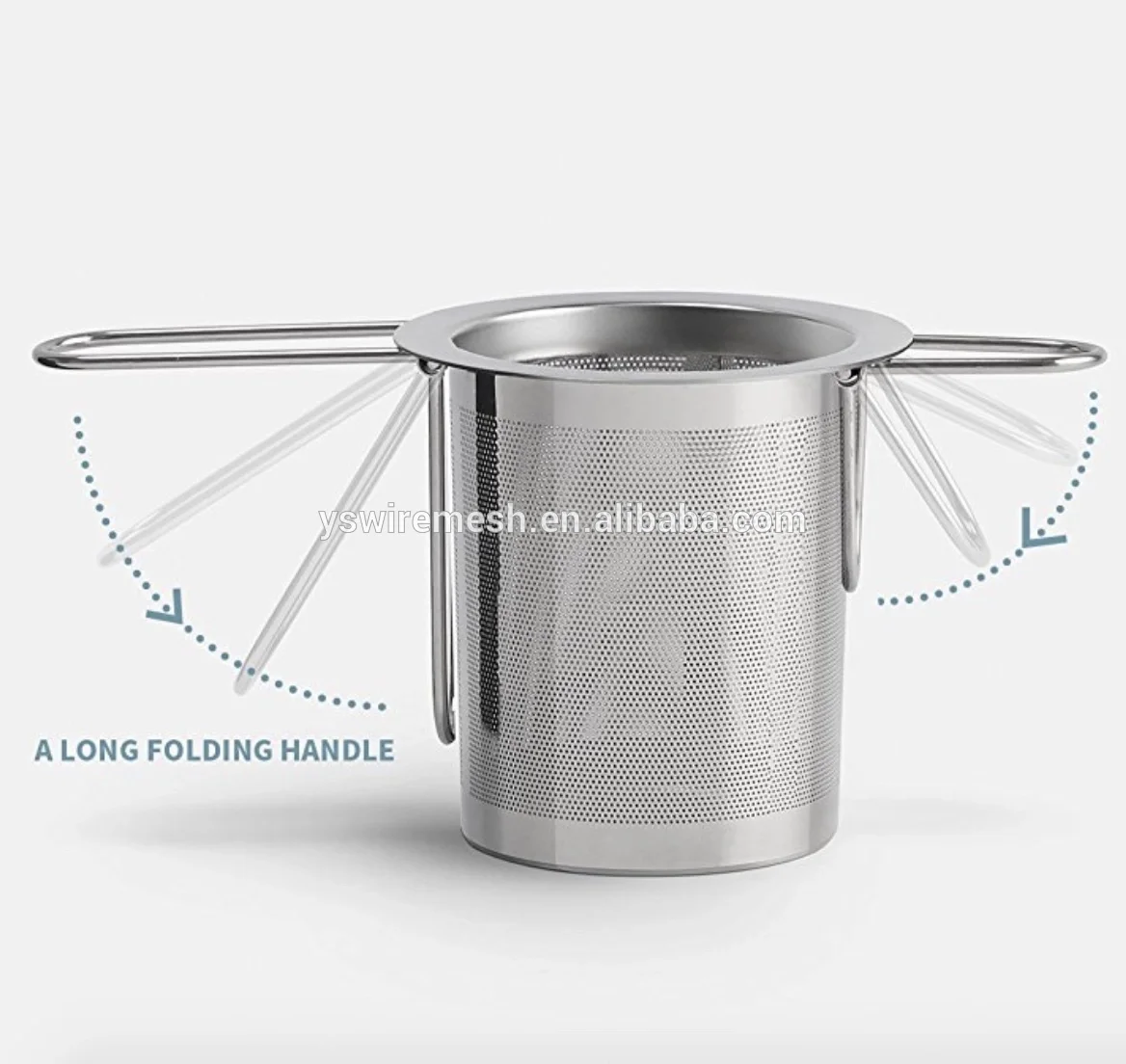 Reusable Tea Infuser Mesh Filter Strainer With Double Folding Handles ...