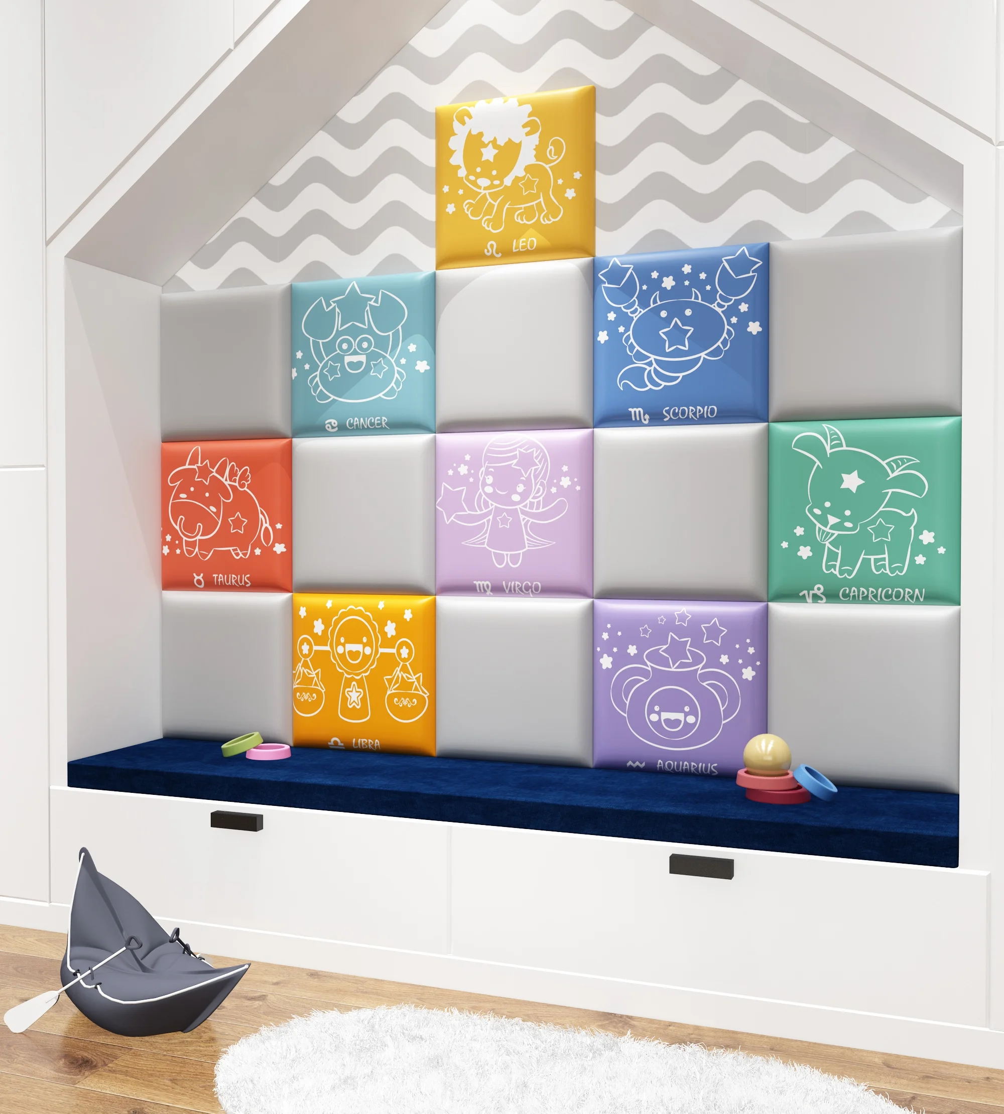 Soft Pu Foam Custom Sizes And Colors Safety Wall Padding Mat For Kids ...