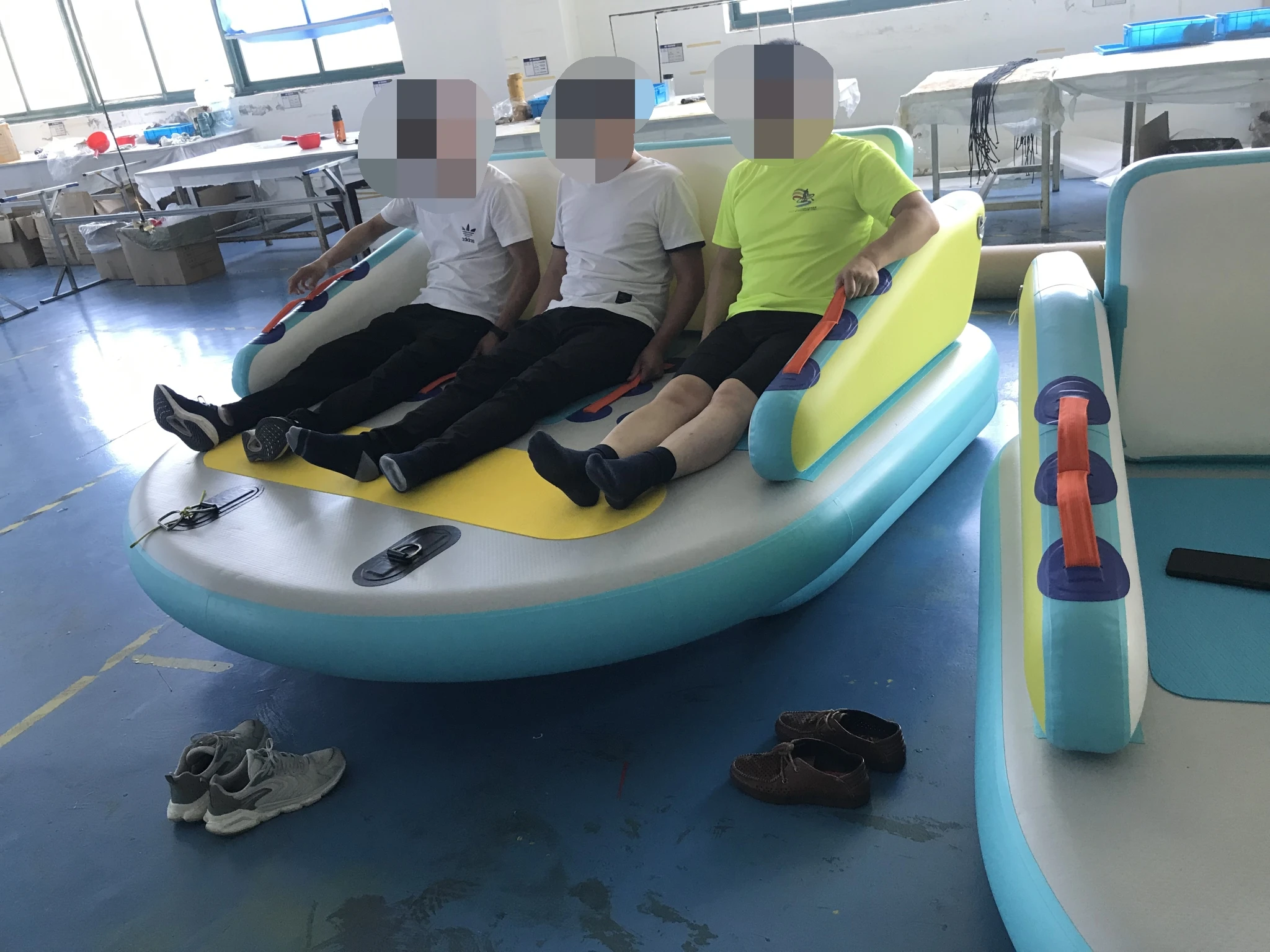 Inflatable Triple Tube Ride Sofa Flyer Pontoon Platform Island Outdoor ...