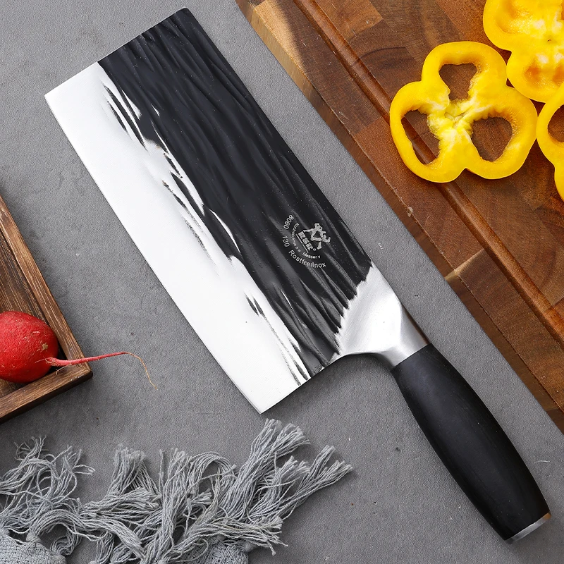 Handmade Chinese Kitchen Knife Set With Ebony Handle High Carbon Steel ...