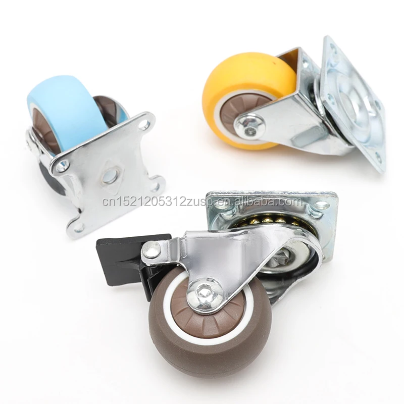 Universal Plastic Wheels Locking Furniture Caster Wheel With Brake For ...