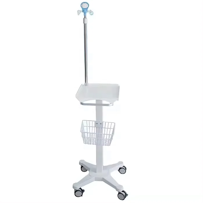 Medical 4-castor Cart Iv Pole Nursing Trolley Mobile Hospital Multi ...