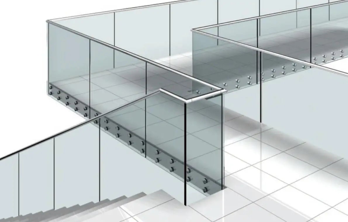 Exterior Easy Install Frameless Glass Railing with Standoff