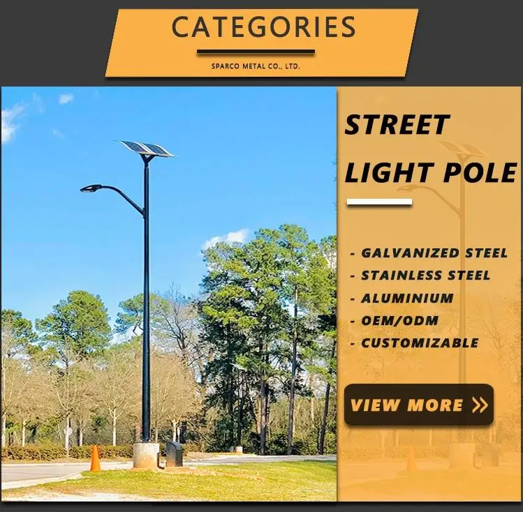 Outdoor Galvanized 3~30m Street Light Pole Q235 Street Lighting Pole ...