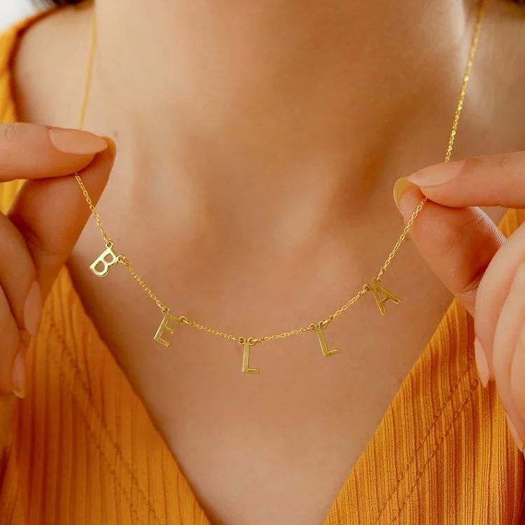 Spaced Letter Name Necklace - Personalized 925 Sterling Silver
