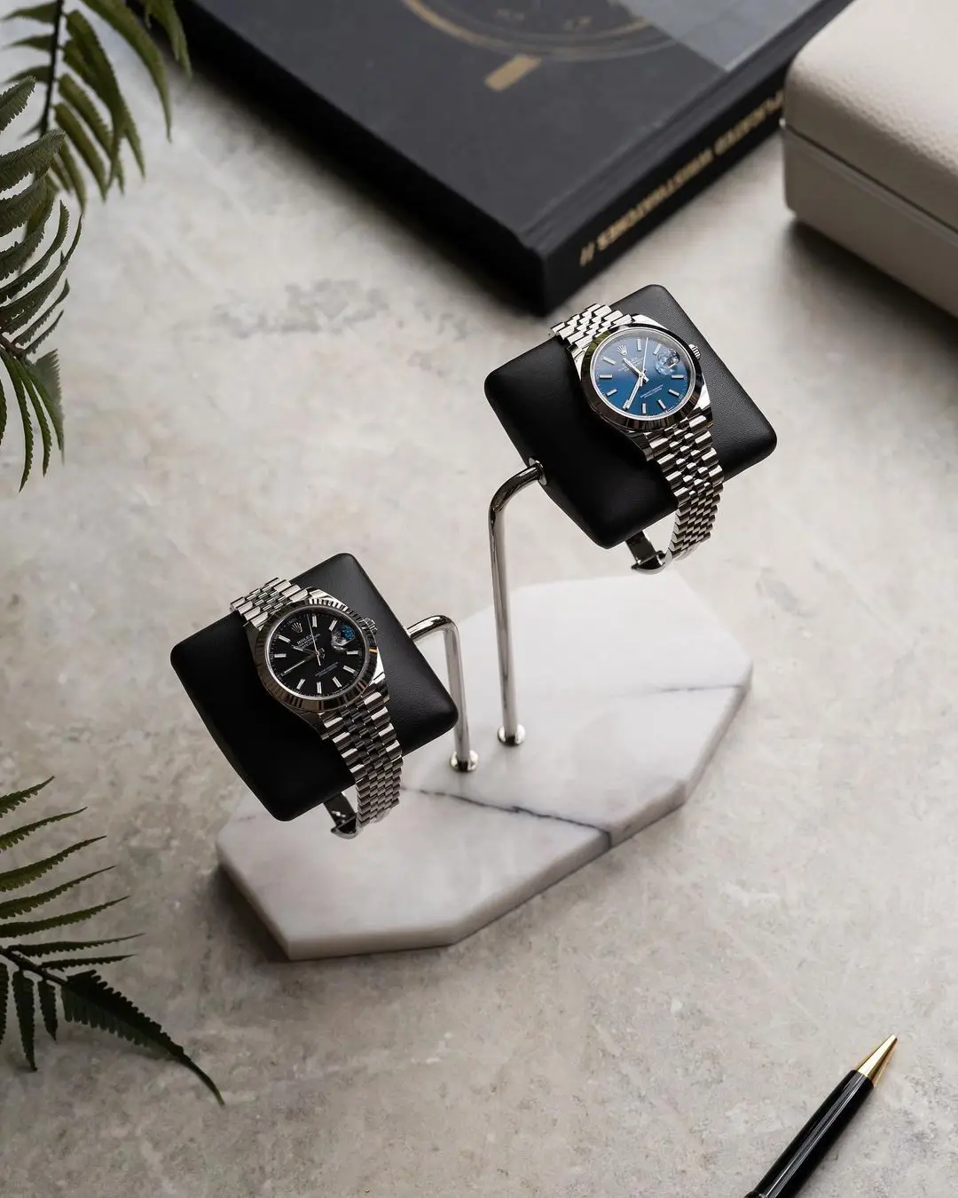 White Marble Watch Display Stand Double Stands Watch Stand Watch ...