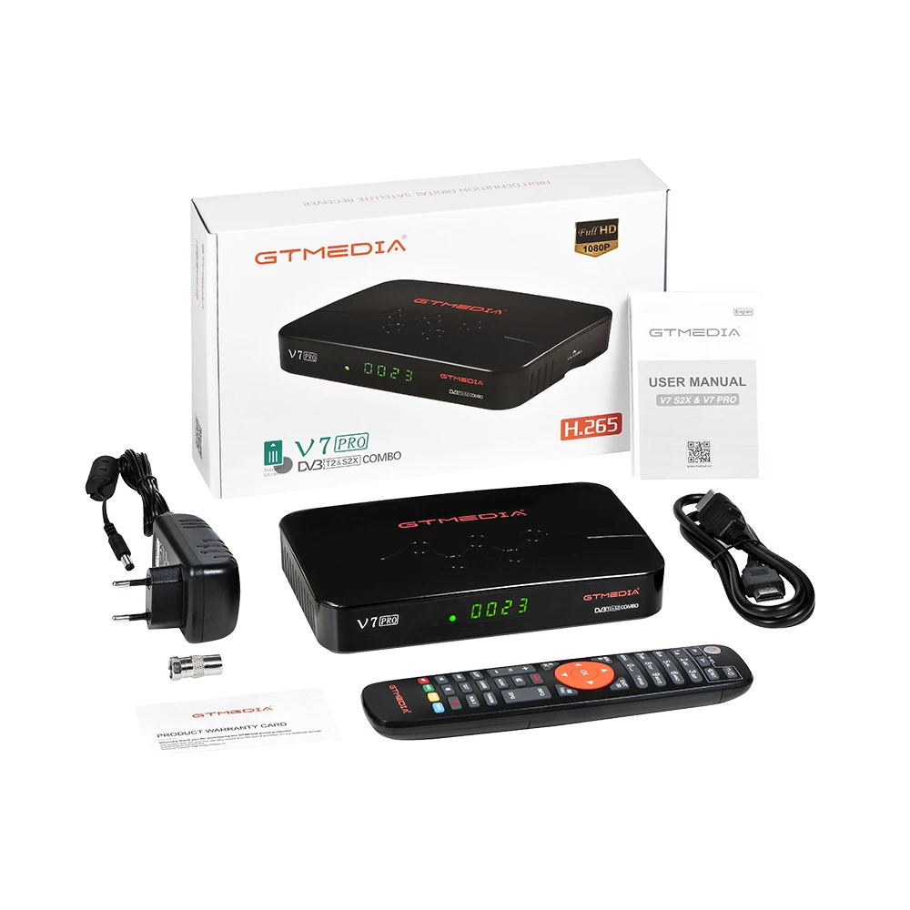 Gtmedia V7 Pro Combo Dvb-s/s2/s2x+t/t2 Satellite Receiver Support H.265 ...