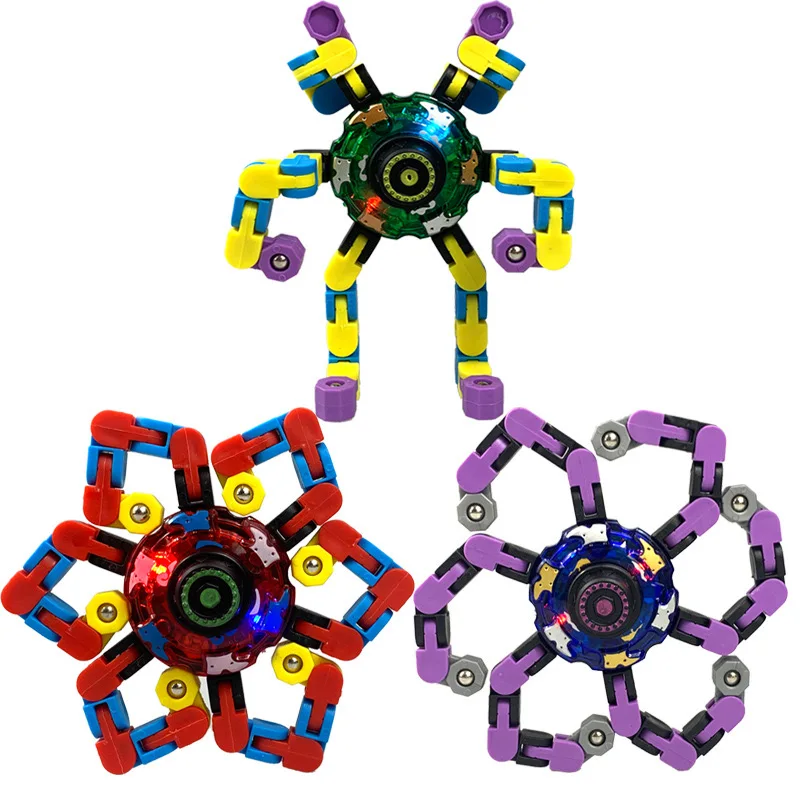 2021 New Arrival Transformable Fingertip Spinner 3 Pack Led Fidget ...