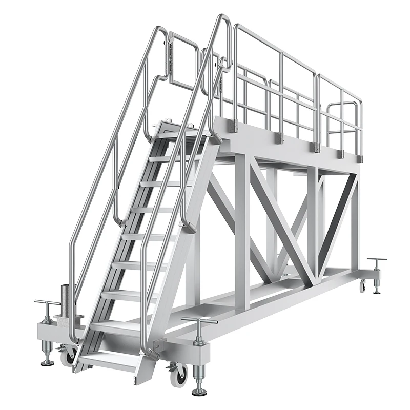 Aluminum Platform Mobile Work Platform Catwalks Stairway Step Ladder ...