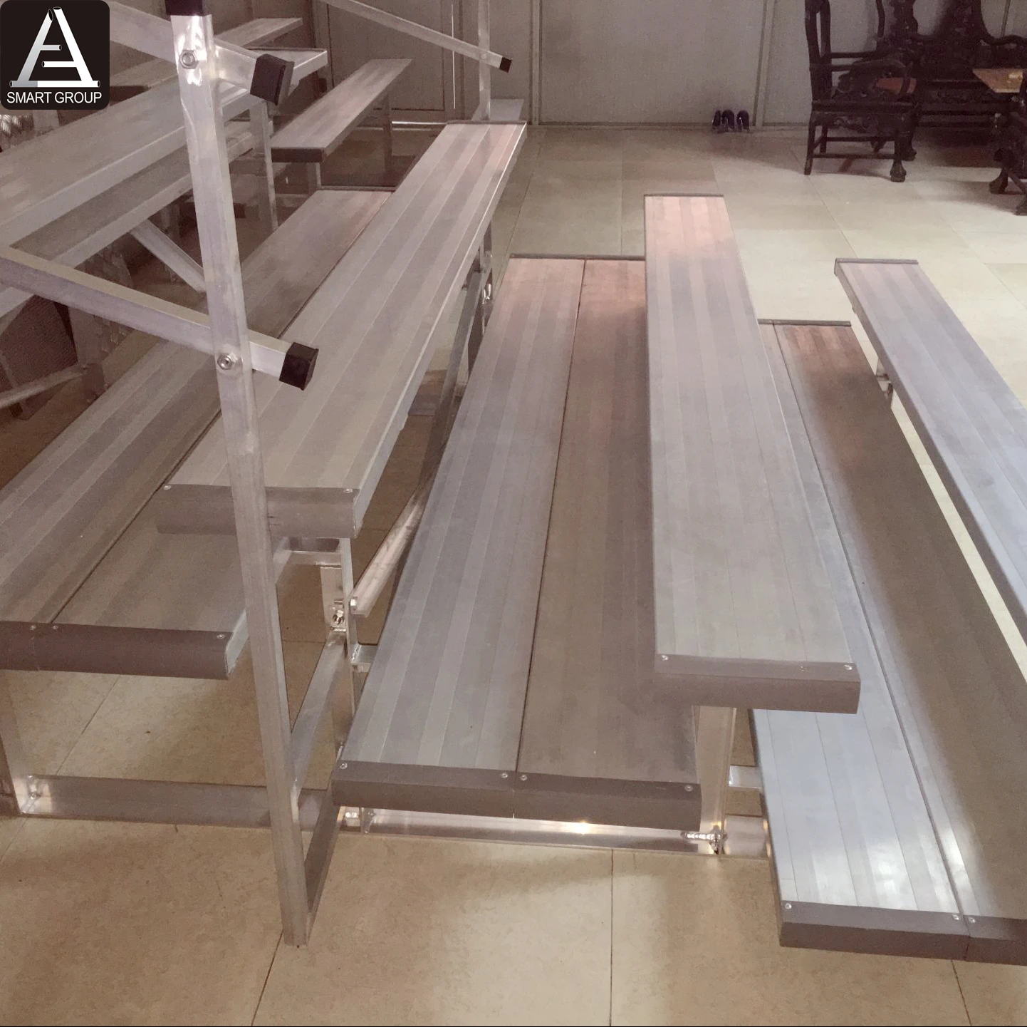 46 Seats Full Aluminium Grand Stand For Rugby Soccer Team Player Bench ...