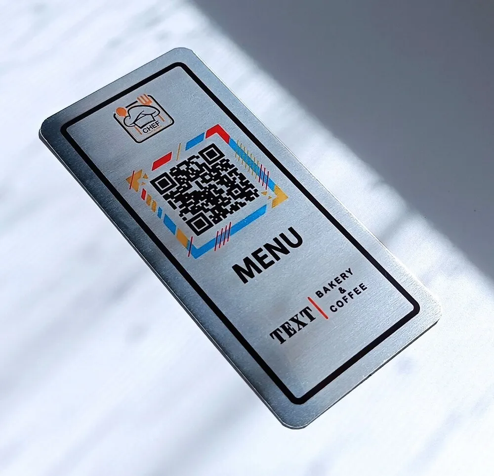 Custom Electronic Devices UV Printed Metal Plate with QR Code