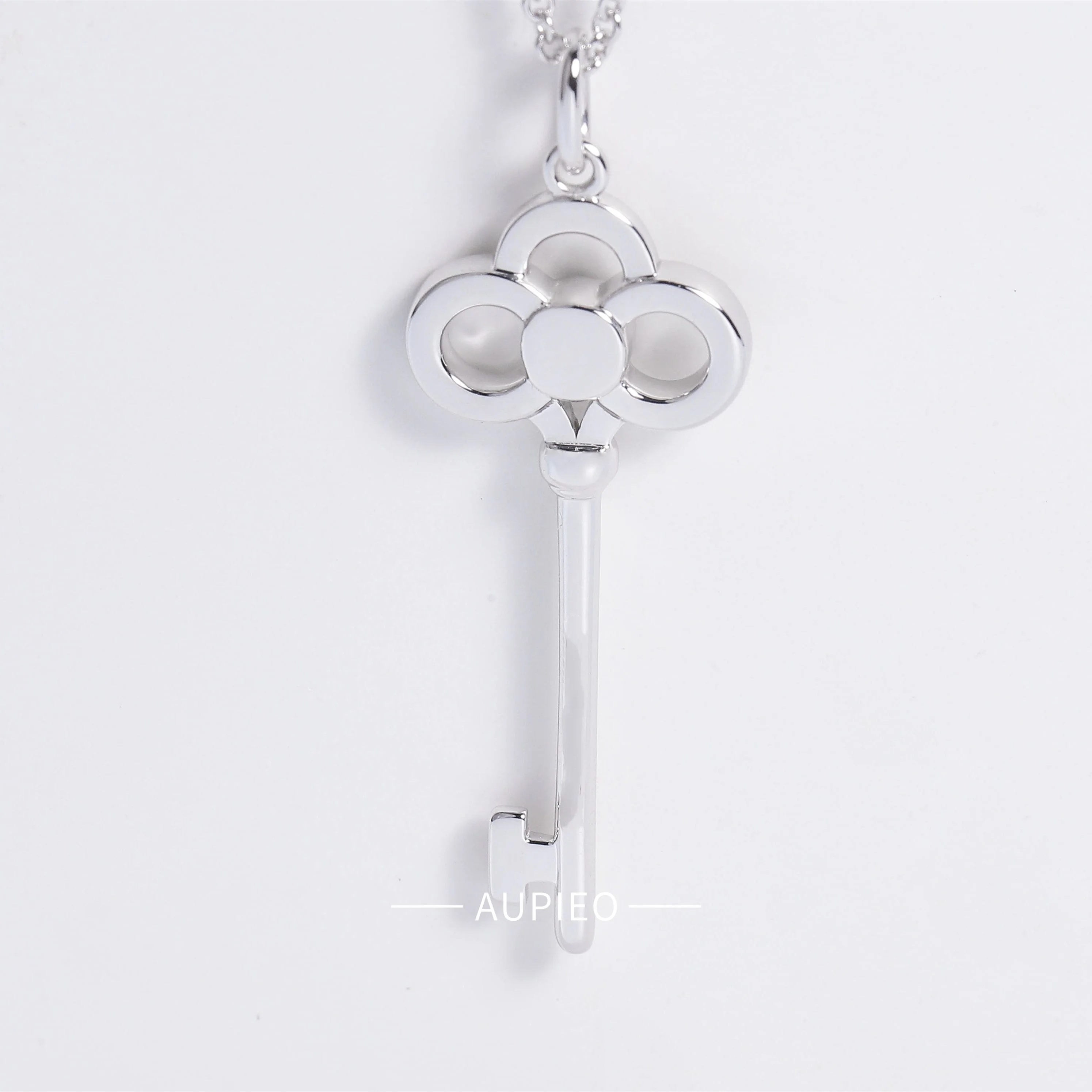 Tiffanyco004 Key Shaped Necklace 18k Solid Gold Pendant Necklaces White ...