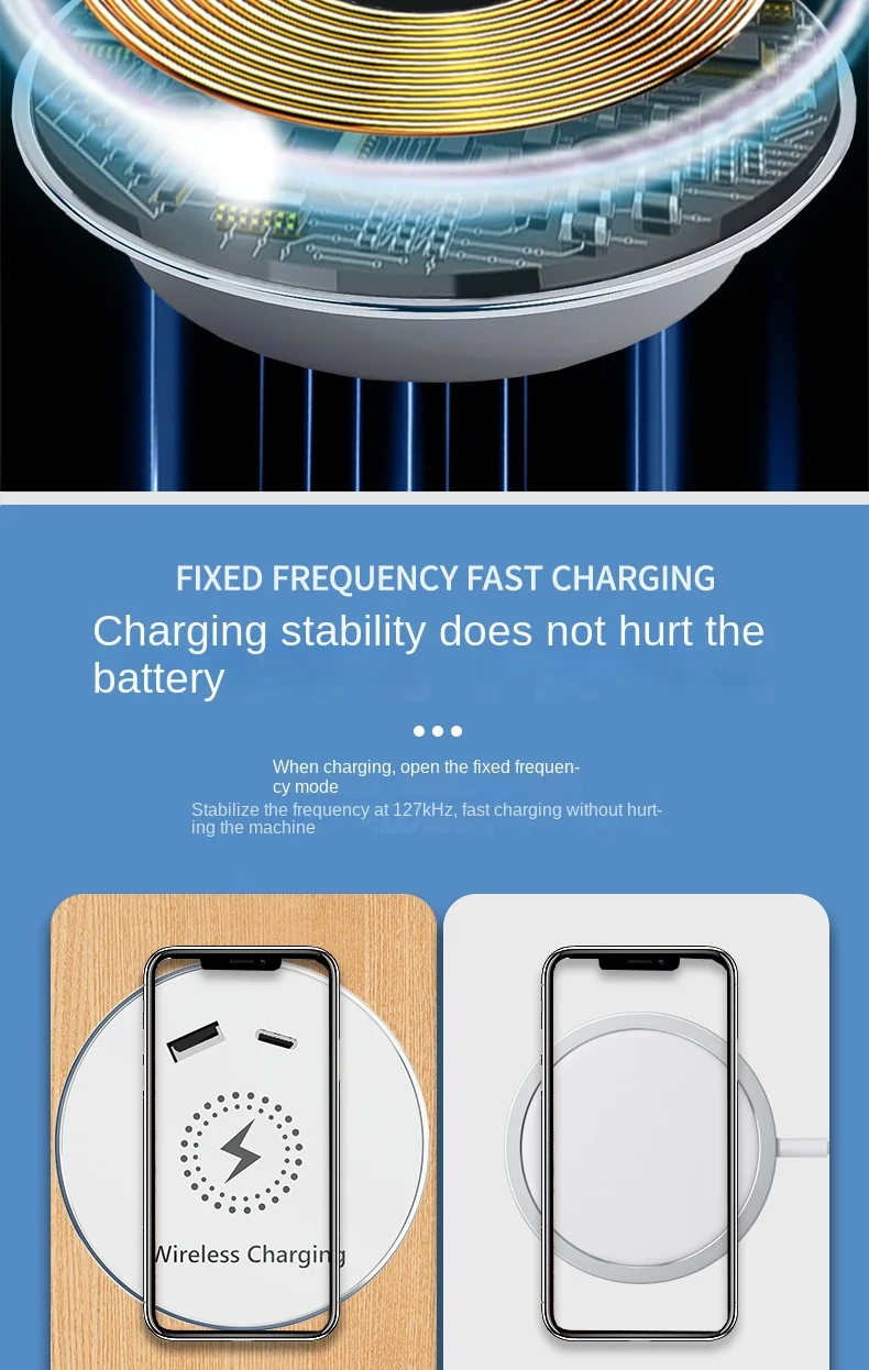 20W Desktop Embedded Wireless Charger Alloy Fast Charging USBTYPEC ...