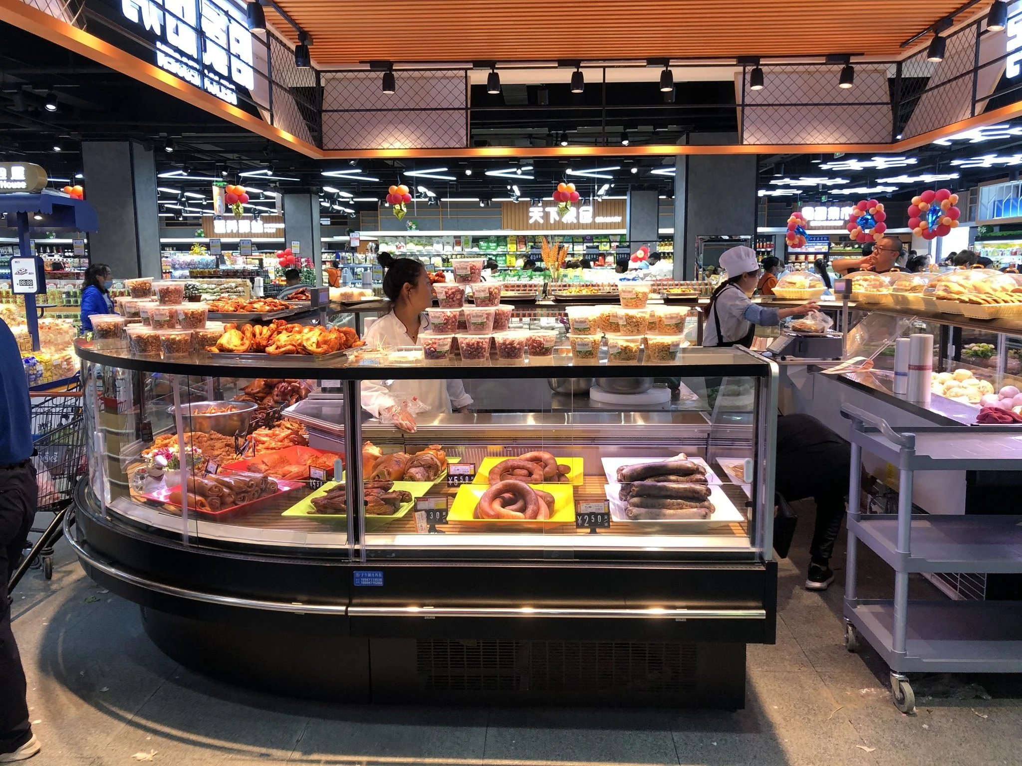 Meat Open Supermarket Display Counter Cooler Fridge Chiller For ...