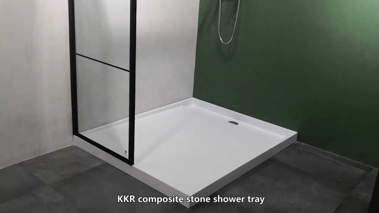 Polyester Resin Shower Tray Custom Acrylic Shower Base With Stones ...