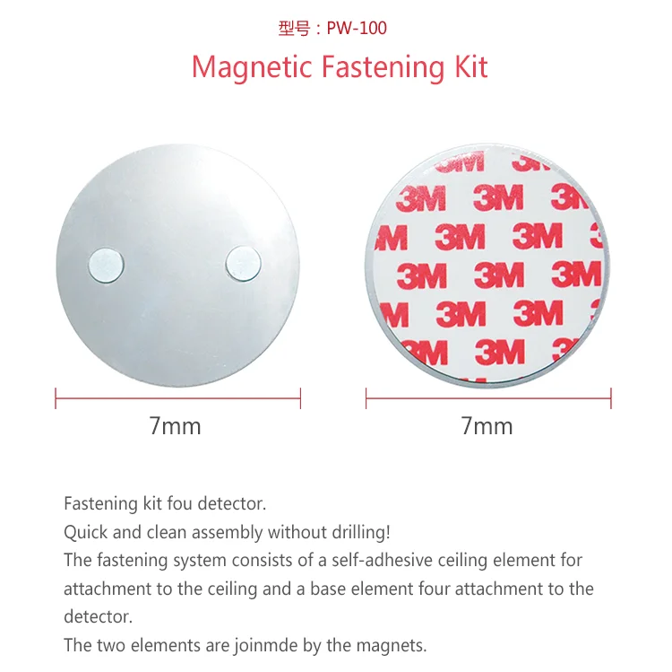 D70mm Magnetic Smoke Detector Holder with Adhesive Tape for Convenient ...