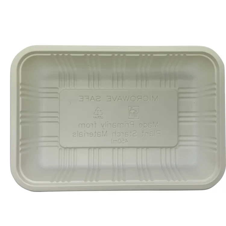 Eco-friendly Corn Starch Tray Biodegradable White Plate Food Tray With ...