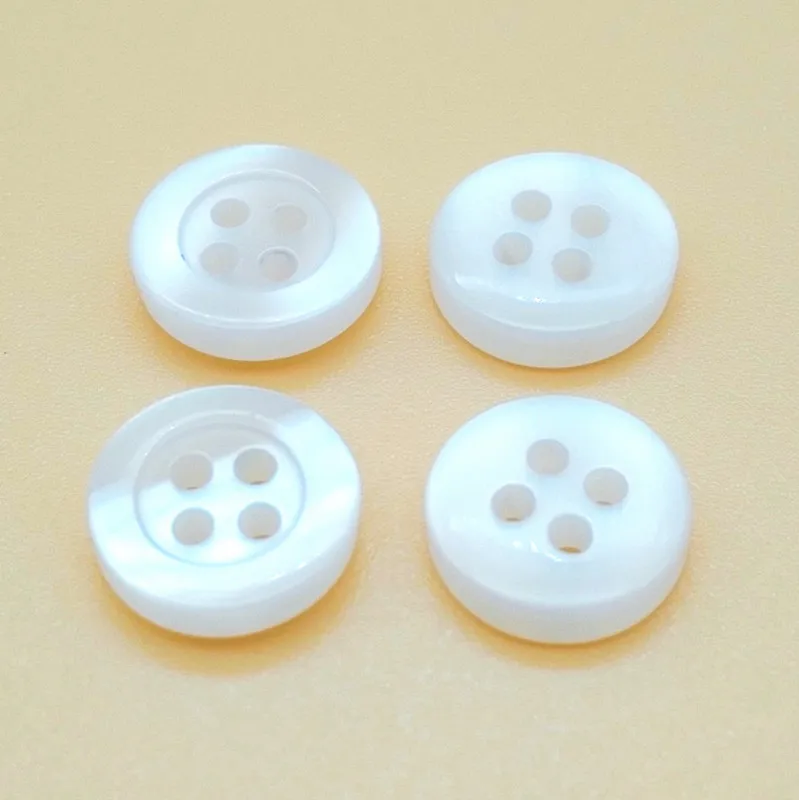 16l 10mm 4 Holes White Pearl Plastic Resin Button For Shirt,Stripe ...