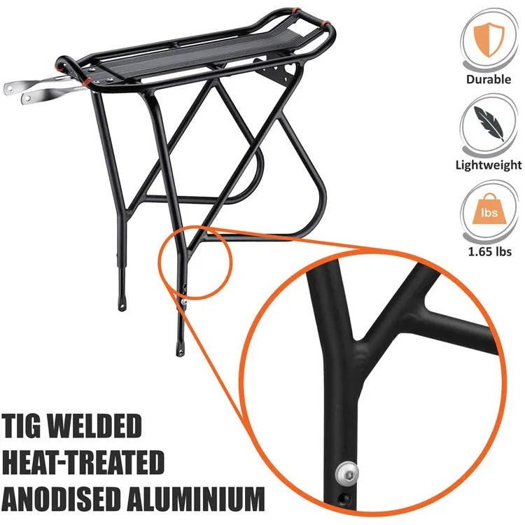 Rear Bike Rack Bicycle Cargo Rack Quick Release Height Adjustable Alloy ...