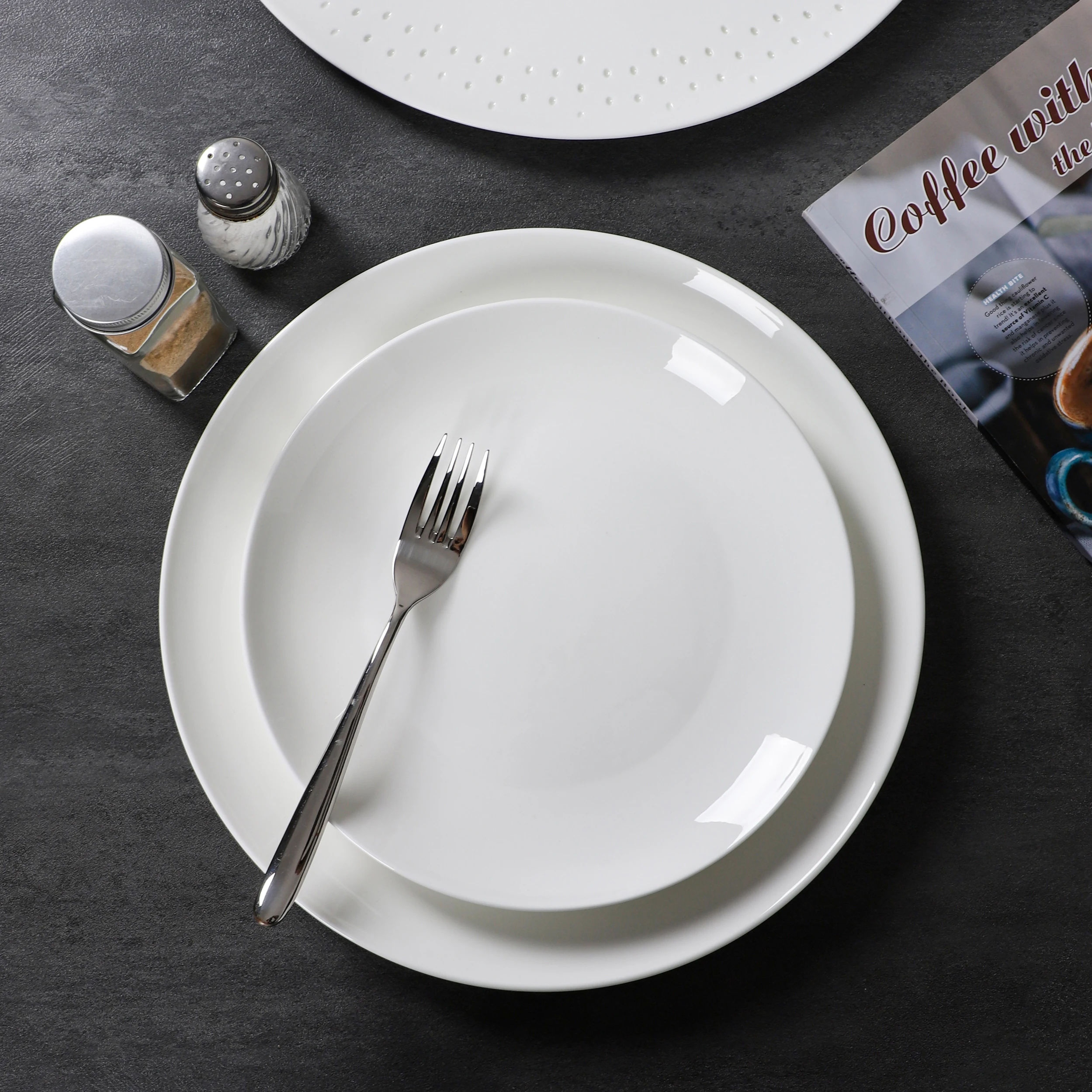 Pito White Modern Restaurant Hotel Ceramic Plates Sets Dinnerware ...