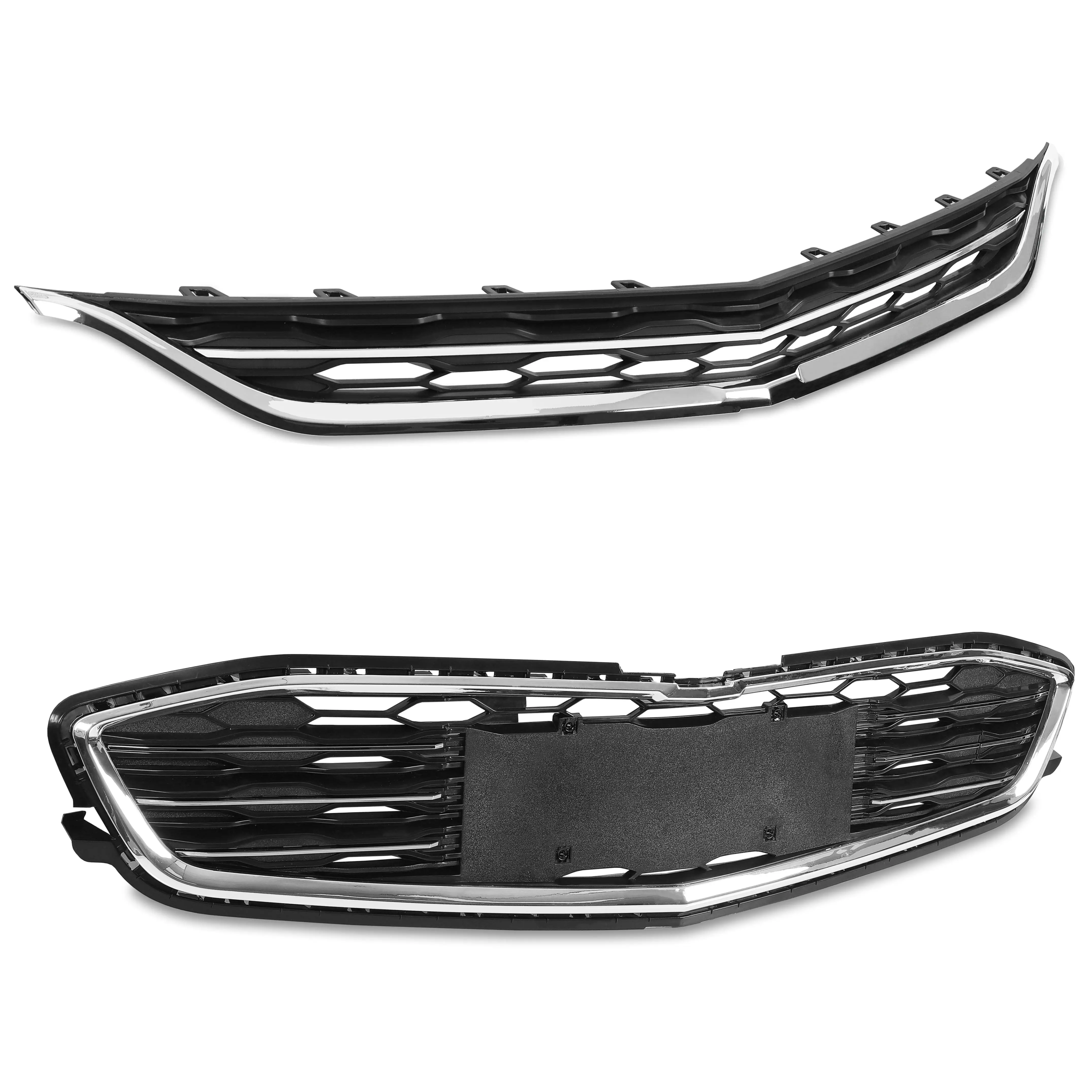 Front Bumper Upper & Lower Honeycomb Mesh Grille Grill for Chevy Malibu ...