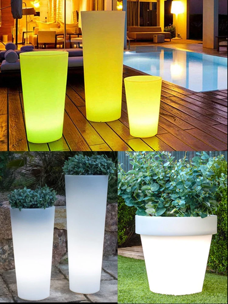 Decorative Hanging Flower Planters/large Plastic Led Flower Pot Garden ...