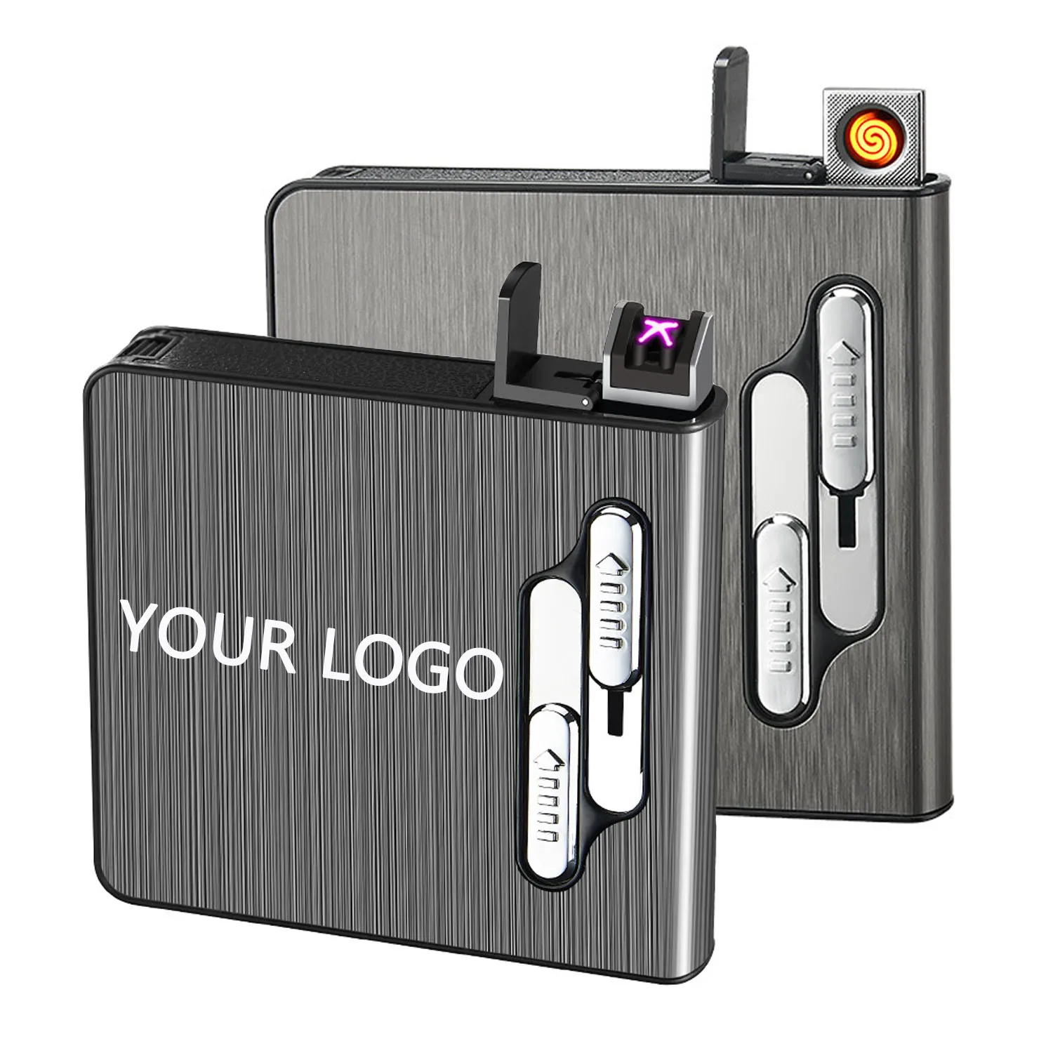 Custom 20 Cigarette Pack Box Ejecetion Holder Dual Arc Windproof ...