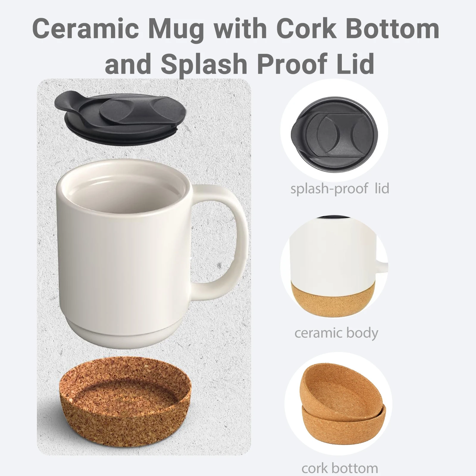 Custom Logo Ceramic Mugs with Spill Proof Lid - Perfect Gifts