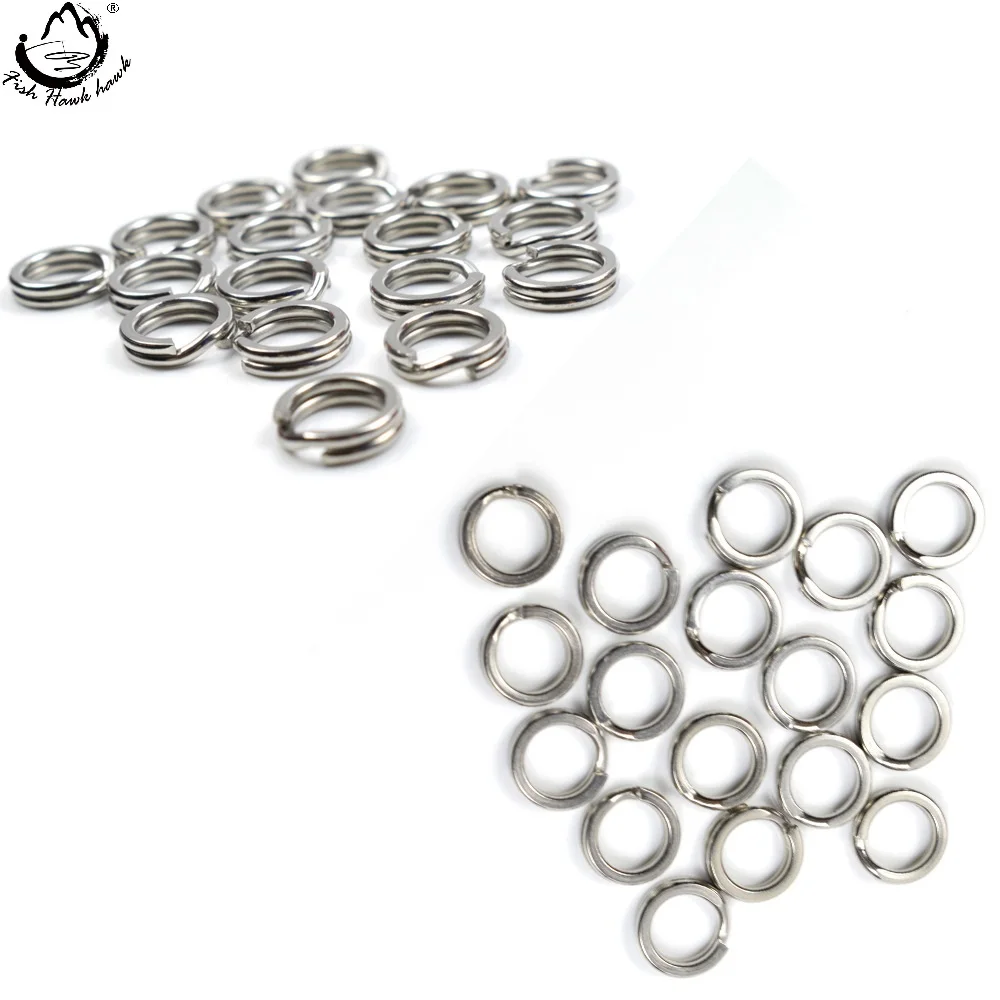 Stainless Steel Fishing Split O Rings Flat Fishing Swivel Knot Lure ...