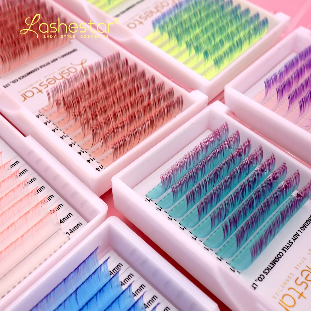 Custom Korean Pbt Soft Color Lash For Valentine's Day Colored Lashes ...