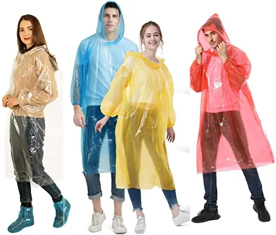 Transparent Theme Park Raincoat with Hood - PE Raincoat