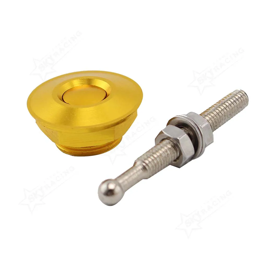 Universal 32mm Push Button Billet Hood Pins Lock Clip Kit Car Engine ...