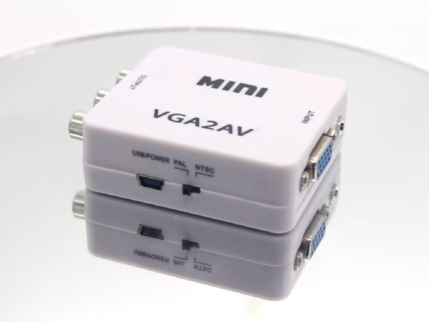 Mini Vga To Av Converter With 3.5mm Audio With Usb Cable Port For Hdtv ...