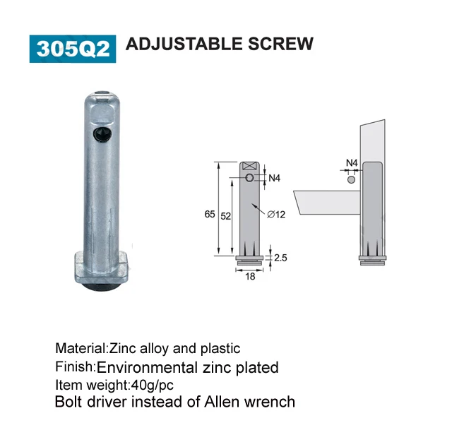 305Q3 Plinth Adjustable Table Leg Screw Jack Stands for Furniture